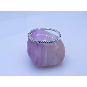 Dazzlingrock Collection 0.08 Carat (ctw) Round White Diamond Stackable Wedding Band for Women in 925 Sterling Silver Size 7.5