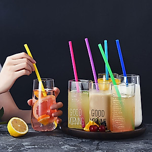 ALINK 15 inch Extra Long Reusable Silicone Straws, 4-Pack Flexible Straws for Stanley 40 oz Tumbler, 1 Gallon Water Bottles, 128 64 30 oz Jug Cup with Cleaning Brush