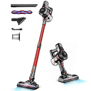 INSE Cordless Vacuum Cleaner, 6 in1 Battery Vacuum Cleaner Rechargeable, Powerful Stick Vacuum 2200m-Ah Up to 45 Mins Runtime, Lightweight Handheld Vacuum Cleaner for Hard Floor Carpet Pet Hair