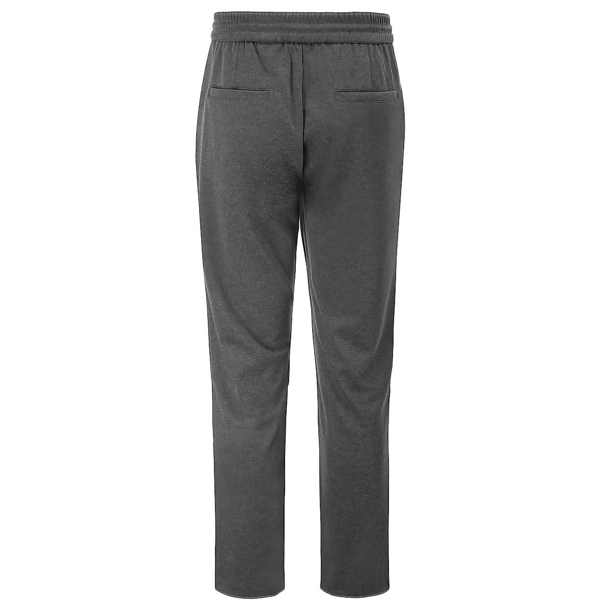 PJ PAUL JONES Men's Work Pants Elastic Waistband Casual Slim Fit Pleated Front Business Drawstring Tapered Pants Gray