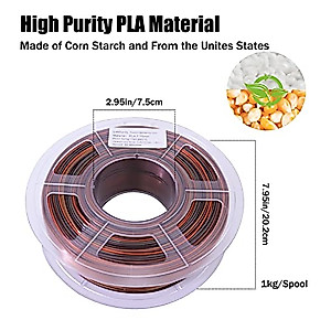 SIKENHO PLA Filament 1.75mm, 3D Printer Filament Silk Gold Shiny Red Black Filament, 3D Printing Filament 1kg Spool (2.2lbs), Dimensional Accuracy +/- 0.02mm, 3D Pen Filament Fit Most FDM Printer