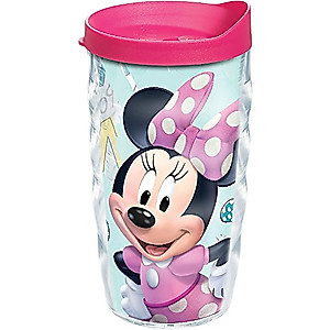 Tervis Disney - Minnie Mouse Smart & Positively Me Tumbler with Wrap and Fuchsia Lid 10oz Wavy, Clear