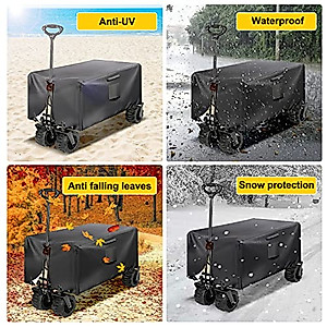 Wagon Covers Folding Wagon Cover, 420D Heavy Wagon Covers Waterproof,Dustproof UV Resistant