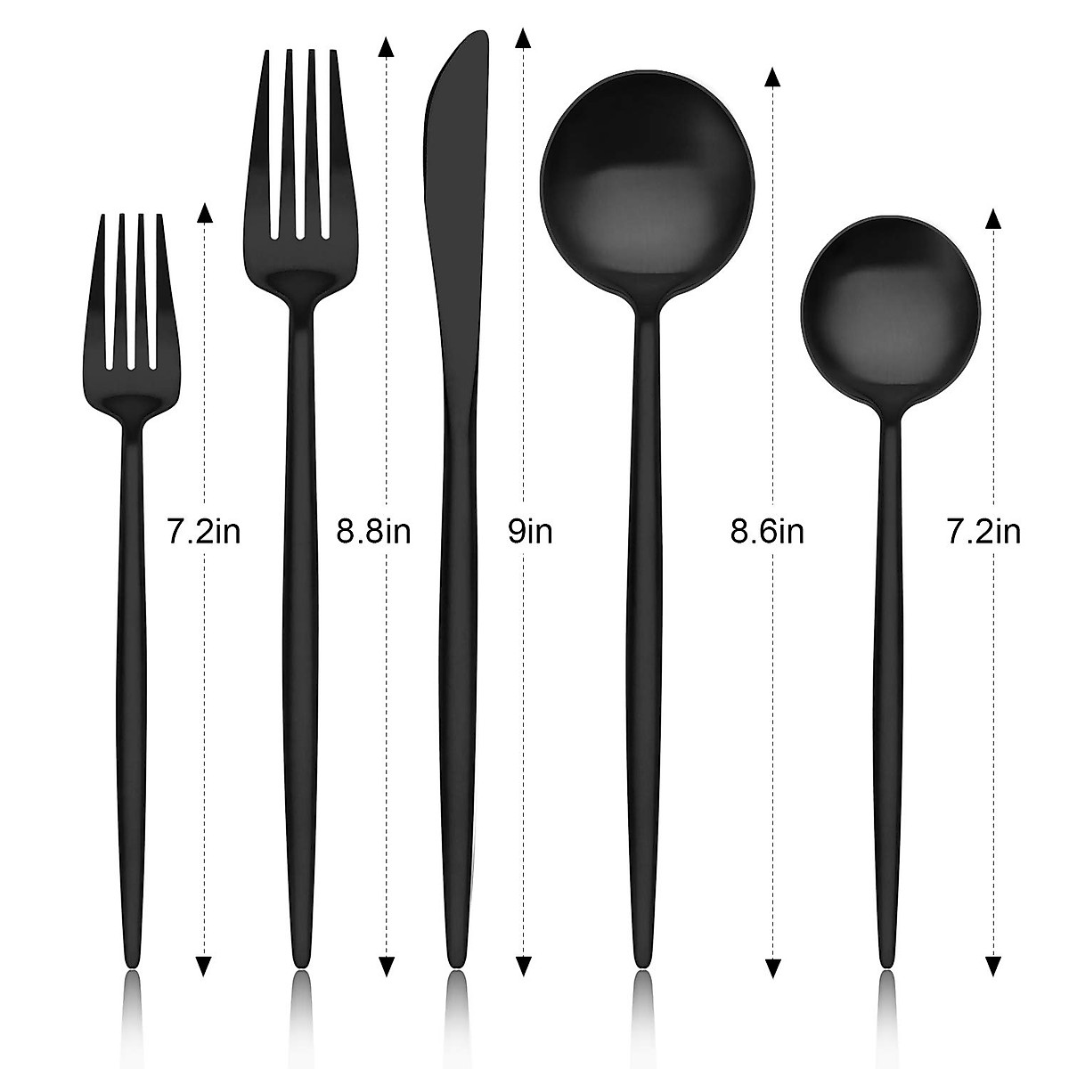 GIOCOCO Matte Black Silverware Set - 20 Piece Stainless Steel Flatware Set, Thick Utensils Set Service for 4, Durable Cutlery Set Elegant Tableware Set for Home and Restaurant (Dishwasher Safe)