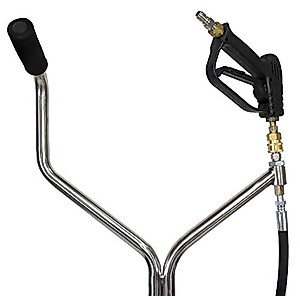 Steel Dragon Tools® 20" Stainless Steel Undercarriage Cleaner with Trigger-Lock Gun for Hot Cold Water Pressure Washer Under Car Chassis Cleaner