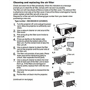 AWO UX40821 / 003-005339-01 Replacement Air Dust Filter for CHRISTIE LW651i,LW651i-D,LW751i,LW751i-D,LWU601i,LWU601i-D,LWU701i,LX801i HITACHI CP-WU8600B,CP-WU8700W,CP-WX8650B,CP-X8800B,CP-X8800W