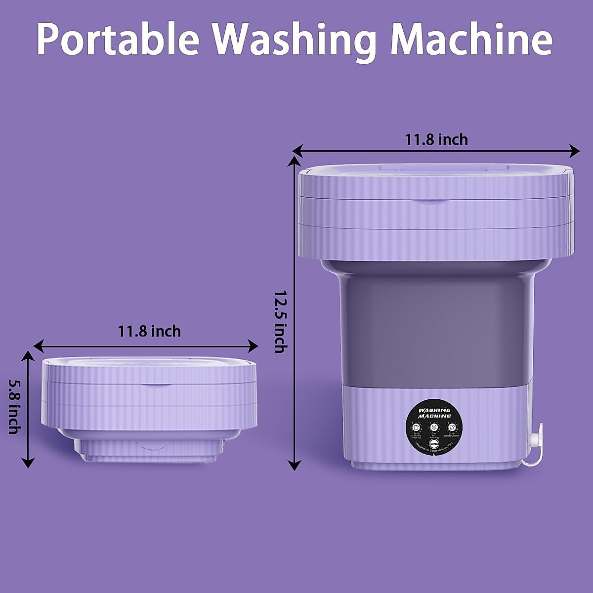 Portable Washing Machine,13L Folding Mini Washer with 3 Modes Deep Cleaning of underwear,baby clothes,Foldable Washing Machine for Apartments,Dorm,Camping,RV,Travel Laundry