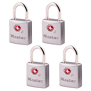 Master Lock TSA Luggage Locks with Key, TSA Approved Lock for Backpacks, Bags and Luggage, 4 Pack, 4683Q
