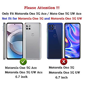 M MAIKEZI for Moto One 5G Ace case,Motorola one 5G Ace Case with HD Screen Protector, Soft TPU Slim Fashion Non-Slip Protective Phone Case Cover for Motorola Moto One 5G UW Ace (Black Brushed TPU)