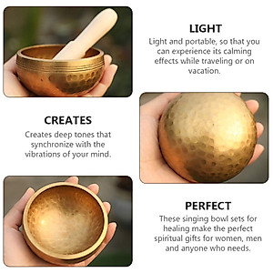 RoseFlower Meditation Singing Bowl for Relaxation and deep Meditation Tibetan Singing Bowl Set 11 cm, Great for Mindfulness Stress & Anxiety Relief, Yoga, Zen, Perfect Spiritual Gift #005