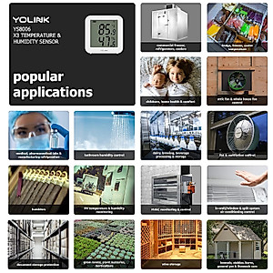 YoLink X3 Version Temperature & Humidity Sensor, Supports App Real-Time Data Refresh, Alexa, IFTTT, Home Assistant Integration - YoLink Hub Required
