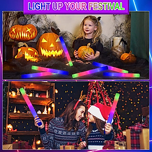 Taotuo Glow Stick Bulk 42 Pcs LED Foam Glow Sticks Party Supplies with 3 Flashing Modes,Christmas Glow Sticks Party Pack, Glow in Dark Party Supplies for Wedding, Raves, Concert,Christmas Labor Day