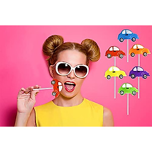 Car Lollipops Suckers, Fat-Free, Great for Birthday Parties, Events, and Goody Bag Fillers, Party Favors, Individually Wrapped Pops (12-Pack)