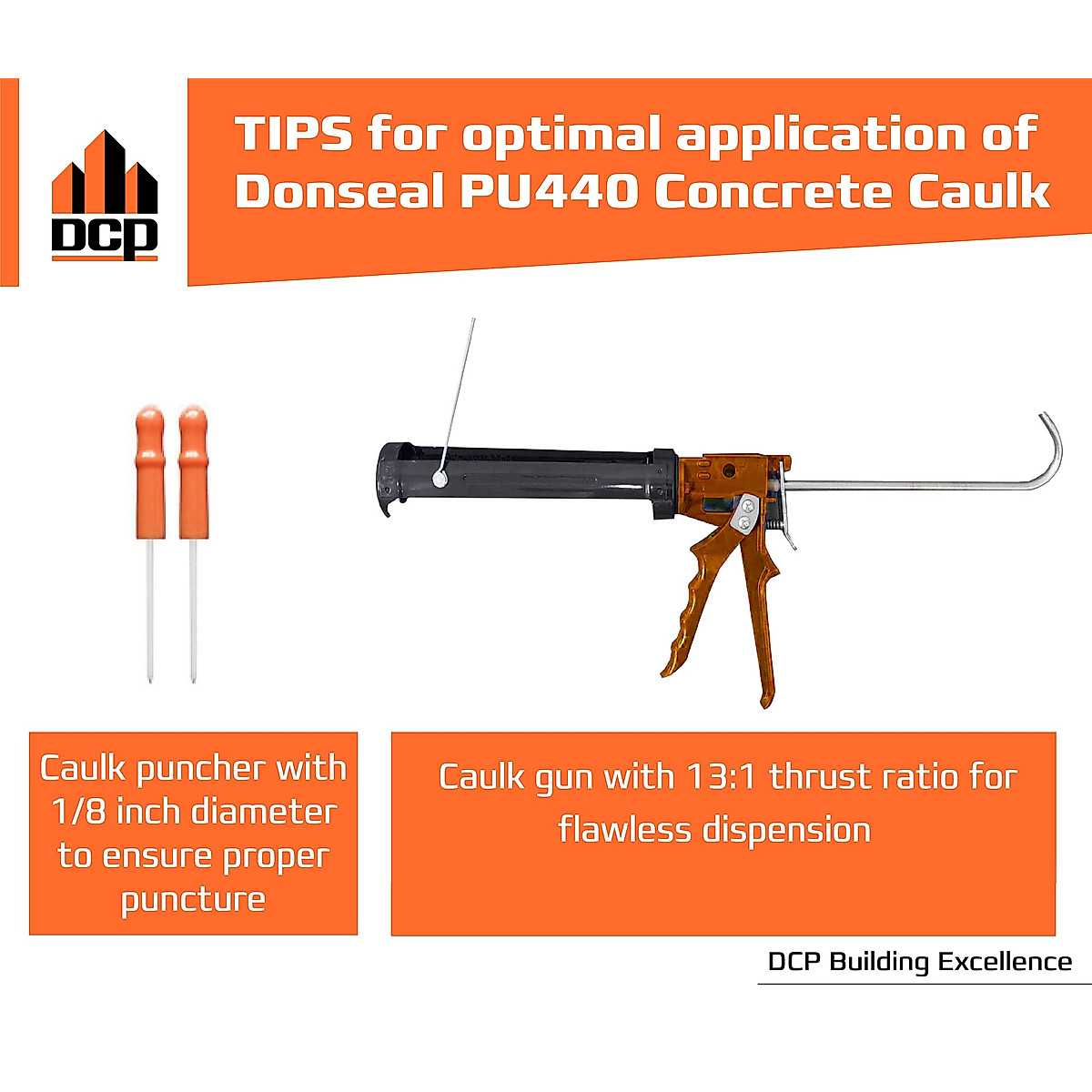 DCP Donseal PU440 Concrete Sealant - Paintable Concrete Expansion Joint Filler - Non-sag Polyurethane Caulk for Joints & Walls - Grey Concrete Sealer 10.1 fl. oz Cartridge