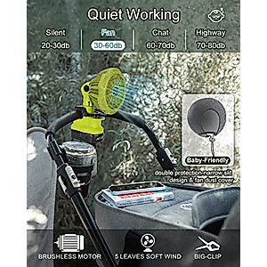 Taingwei Portable Clip on Fan for Ryobi 18v Battery,Battery Powered Stroller Fan with 3 Energy Efficient Speed Settings for Bedroom,Outdoor,Camping and Job Site(Tool Only)