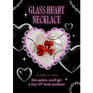 OJERRY Summer Essentials Aesthetic Red Glass Heart for Teen Girls, Women Trendy Stuff