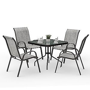 Amopatio Outdoor Dining Set for 4, Patio Table and Chairs Set