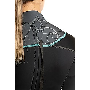 BARE 7MM Women's Elate Full Wetsuit | Comfortable high Stretch Neoprene Material | Long Sleeve | Great for All Watersports, Scuba Diving and Snorkeling | Grey 10