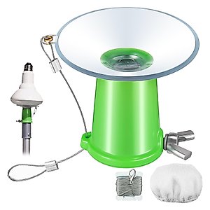Enhon Light Bulb Changer for High Ceilings and Recessed Lights, Suction Cup Flat Lightbulb Remover Tool Compatible with DocaPole and Other Standard Threaded Extension Pole (Pole Not Included), Green