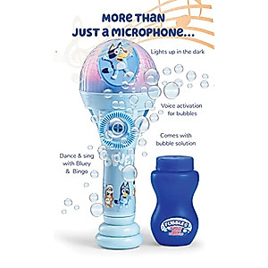 BLUEY Dance Mode Bubble Machine and Toy Microphone | Bluey Toy for Baby, Toddlers and Kids | Includes Bubble Solution