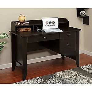 OneSpace Eleanor Executive Desk Wood Grain, Espresso