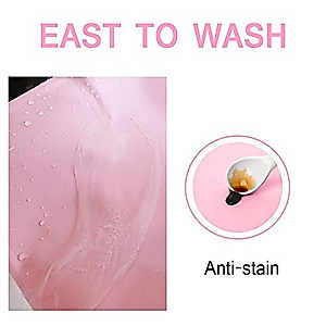 Silicone Kids Placemat, Non-Slip Reusable Placemats for Kids, Baby Dining Food Mat for Children Baby Toddler, Baby Pink