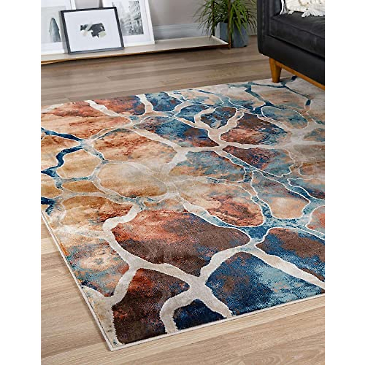 Unique Loom Mystic Collection Area Rug - Fitz Roy (10' Square, Brick Red/Brown)