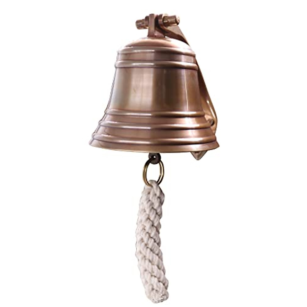 4" Solid Antique Brass Bell Quality Marine Wall Mounted Ship Hanging Bell Perfect for Dinner, Indoor, Outdoor, School, Bar, Reception, Last Order & Church by The Metal Magician
