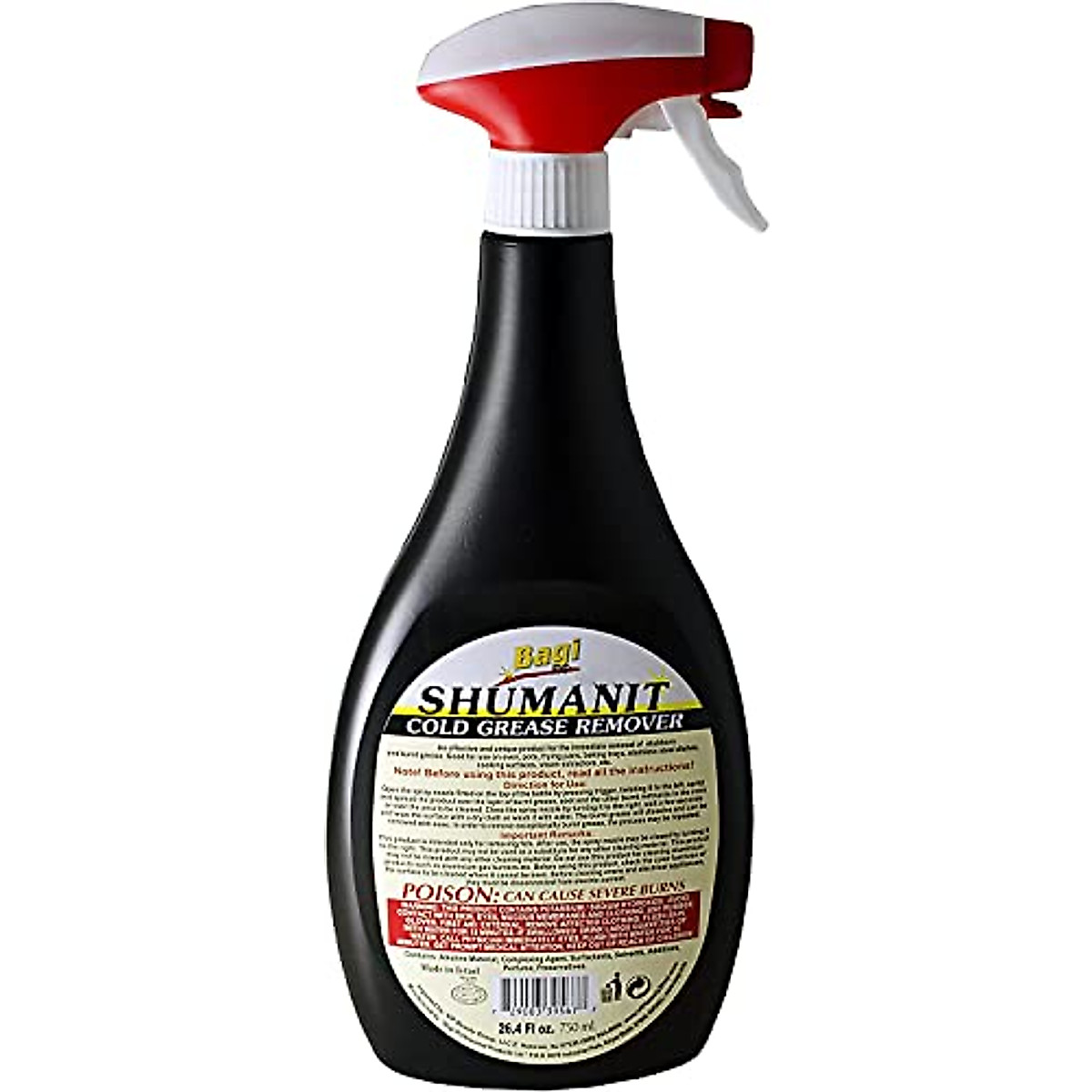 BAGI SHUMANIT - Cold Grease Remover. Spray for The immediate Removal of Stubborn and Burnt fats/Grease