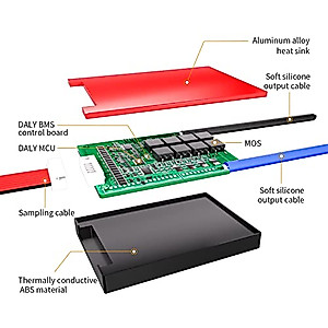 DALY BMS 10S 36V 20A Li-ion Battery Protection Module PCB Protection Board with Balance Leads Wires BMS for 18650 Battery Pack 36V(Standard BMS,20A)