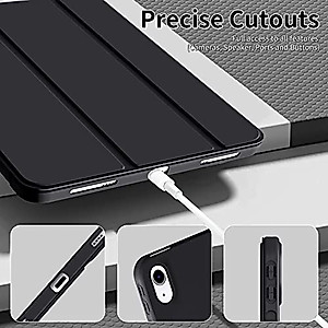 ProtUTab iPad Air 5th Generation Case 2022 / iPad Air 4 th Generation Case 2020 10.9-inch, Auto Wake&Sleep Slim Trifold Stand TPU Back iPad Air Case, Lightweight iPad Air 5th Gen Case, Black