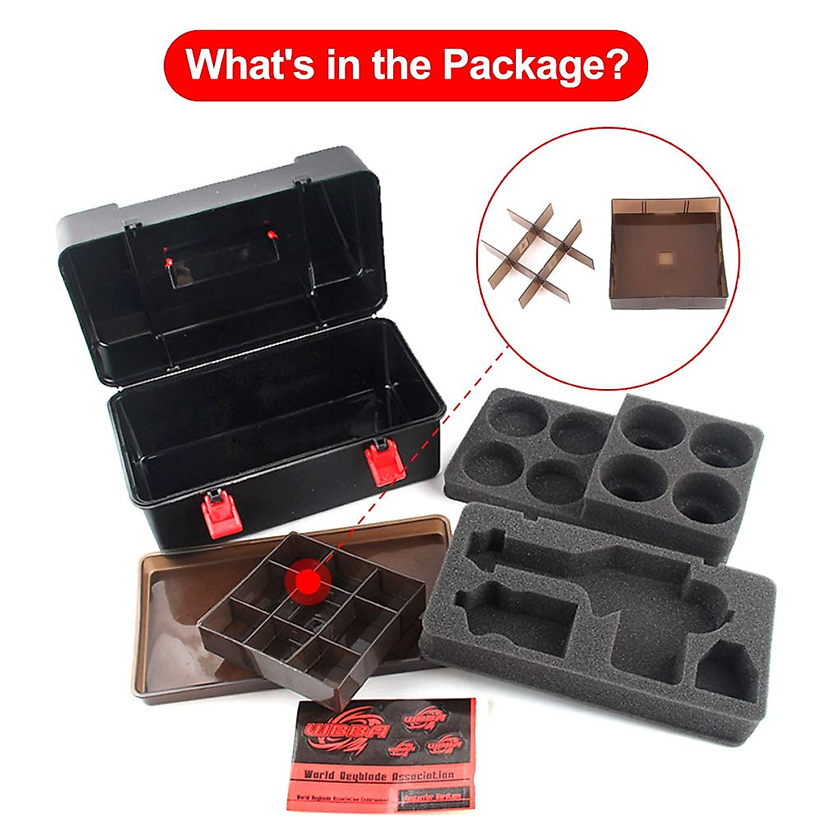 Battle Tops Case, Storage Case, Durable Plastic Carrying Box Compatible with Beyblade Burst Gyro Launcher Accessories with Carrying Handle