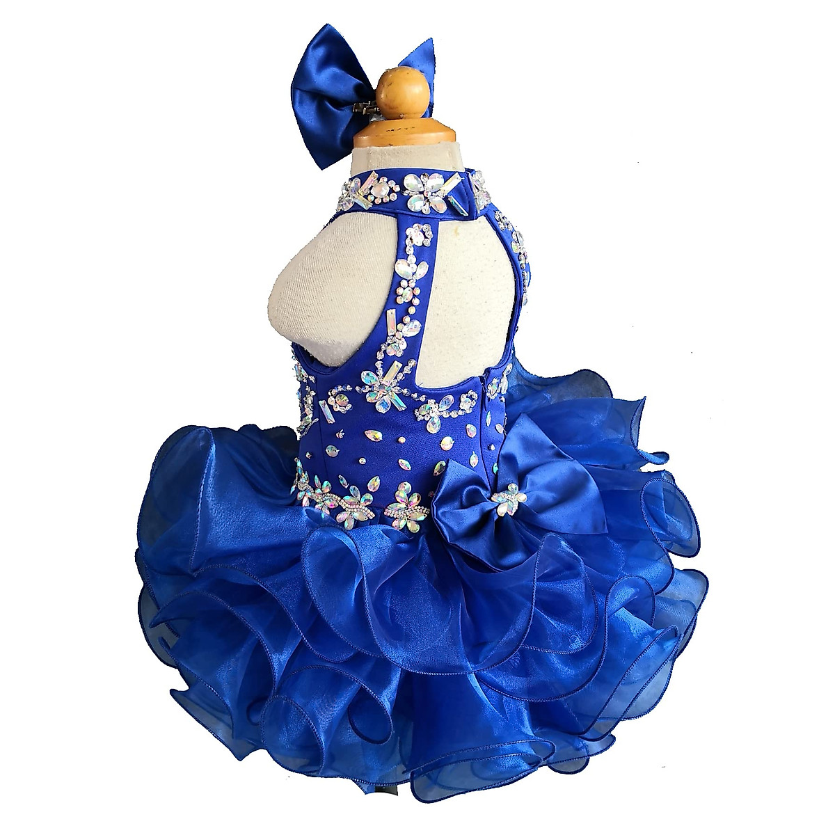 Jenniferwu G284-6 Infant Toddler Baby Newborn Little Girl's Pageant Party Birthday Dress Blue Size 9-12M