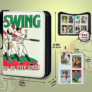 Guacalloon Baseball Card Binder with Sleeves, 440 Pockets Trading Card Holder Protectors Albums, Card Storage Organizer Case Compatible with Topps Baseball Card and other Trading Cards