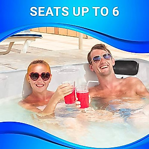 AquaLife Nautical 4-Person 24-Jet Acrylic Non-Lounger Hot Tub with Face-to Face Seating, Bluetooth Stereo, Insulated Cover