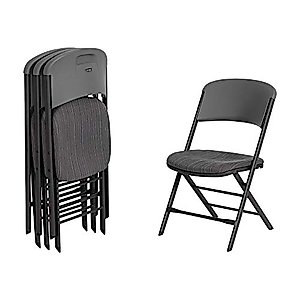 Lifetime Commercial Grade Padded Folding Chairs, 4 Pack, Urban Gray