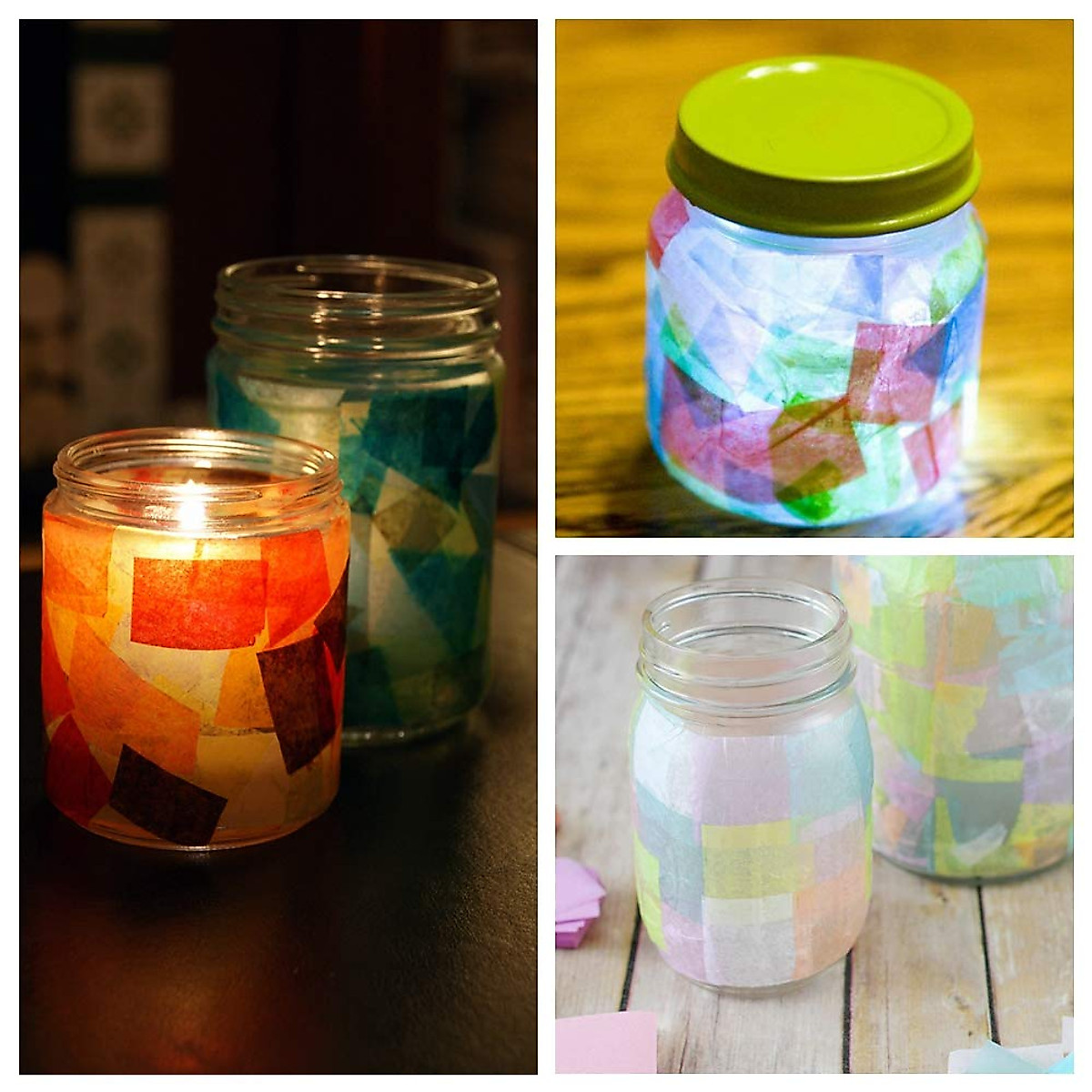 Exquiss 3400pcs Tissue Paper Squares 4 inch Bulk 34 Colors for Art Paper Craft Scrunch Art Kids Craft DIY Craft Tracing Scrapbooking Embellishments Rainbow School Supplies (4 x 4 inch)