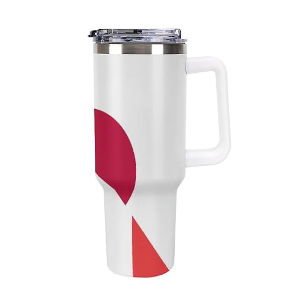 Italy And Japan Flag Insulated Tumblers with Handle Stainless Steel Coffee Mug Funny Travel Cup with Lid Straw 40oz