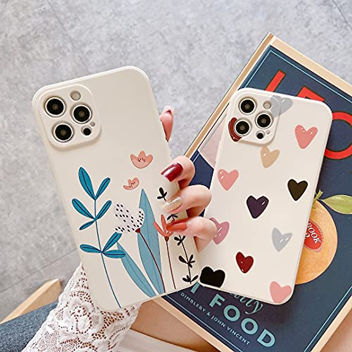 Jmltech Compatible with iPhone 12 Pro Max for Women Girls Cute Design Soft Silicone Camera Protection Protective Lovely Heart Phone Case for iPhone 12 Pro Max 6.7"