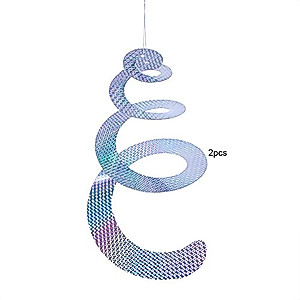 Bird Reflective Scare Spiral Rods, Woodpecker Bird Scare Devices, Keep Birds Away from Garden House, for Wood Peckers, Pigeons, Seagulls, Geese, Hawks, etc