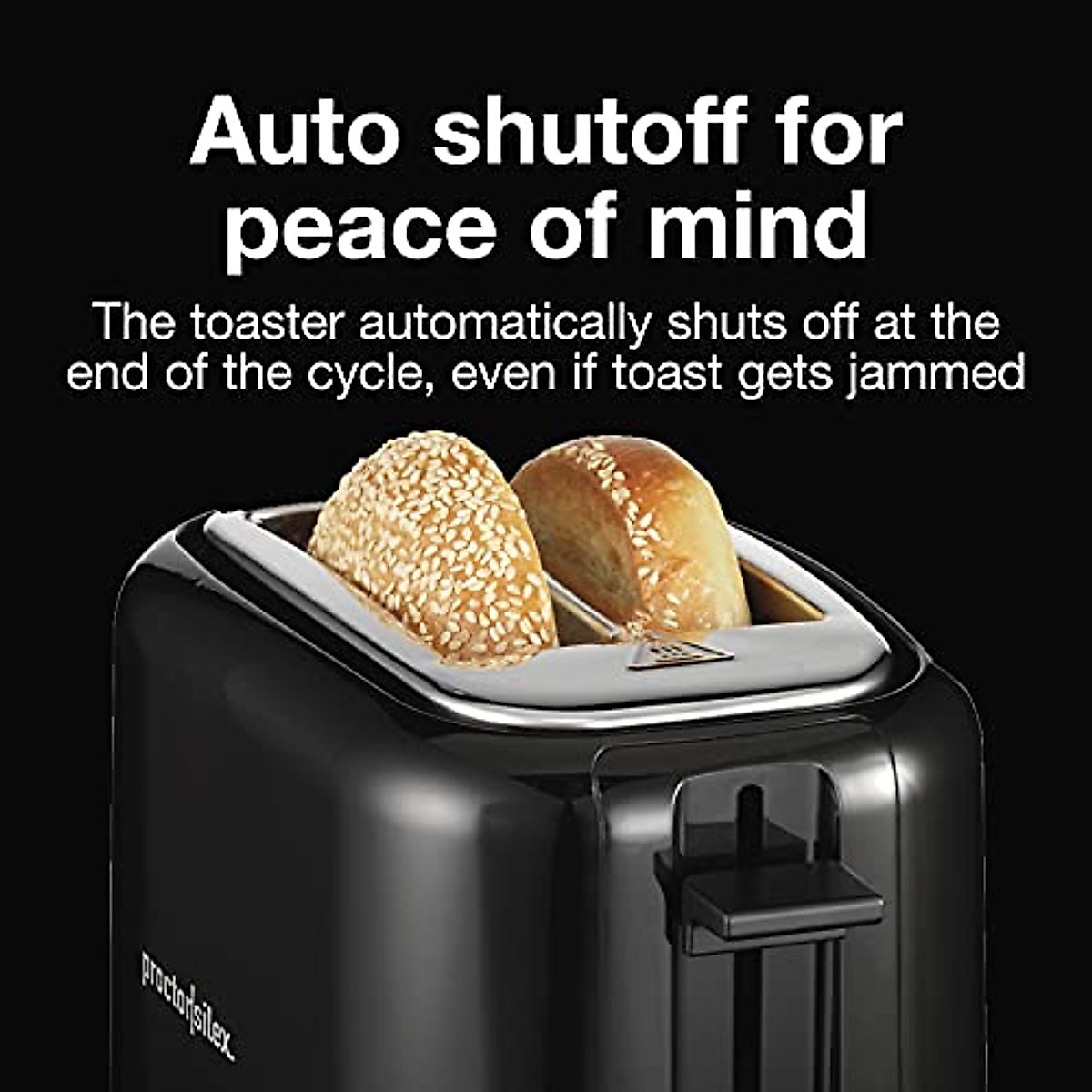 Proctor Silex 2-Slice Toaster with Extra Wide Slots for Bagels, Cool-Touch Walls, Shade Selector, Toast Boost, Auto Shut-off and Cancel Button, Black (22305)