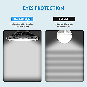 300W UFO LED High Bay Light 42000lm (Eqv.1250W MH/HPS), 5000K Daylight, 0-10V Dimmable, IP65 Waterproof, US Plug with 5ft UL Cable Commercial Lighting Fixture for Warehouse Workshop Factory Area