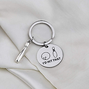 CENWA Bowling Keychain Bowler Gift Bowling Team Gift I’d Hit That Keychain Bowling Jewelry Gift For Bowling Lovers (I’d Hit That k)