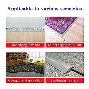 Floor Transition Strip self-Adhesive Carpet and Floor Transition Edge Trim Strip Soft Edge Closing Strip (Grey, 16.4ft)