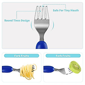 Lehoo Castle Toddler Utensils Kids Silverware, 6pcs Safety Stainless Steel Toddler Fork Spoon Knife Set, Children Flatware Set, Safety Utensils for Toddler and Children