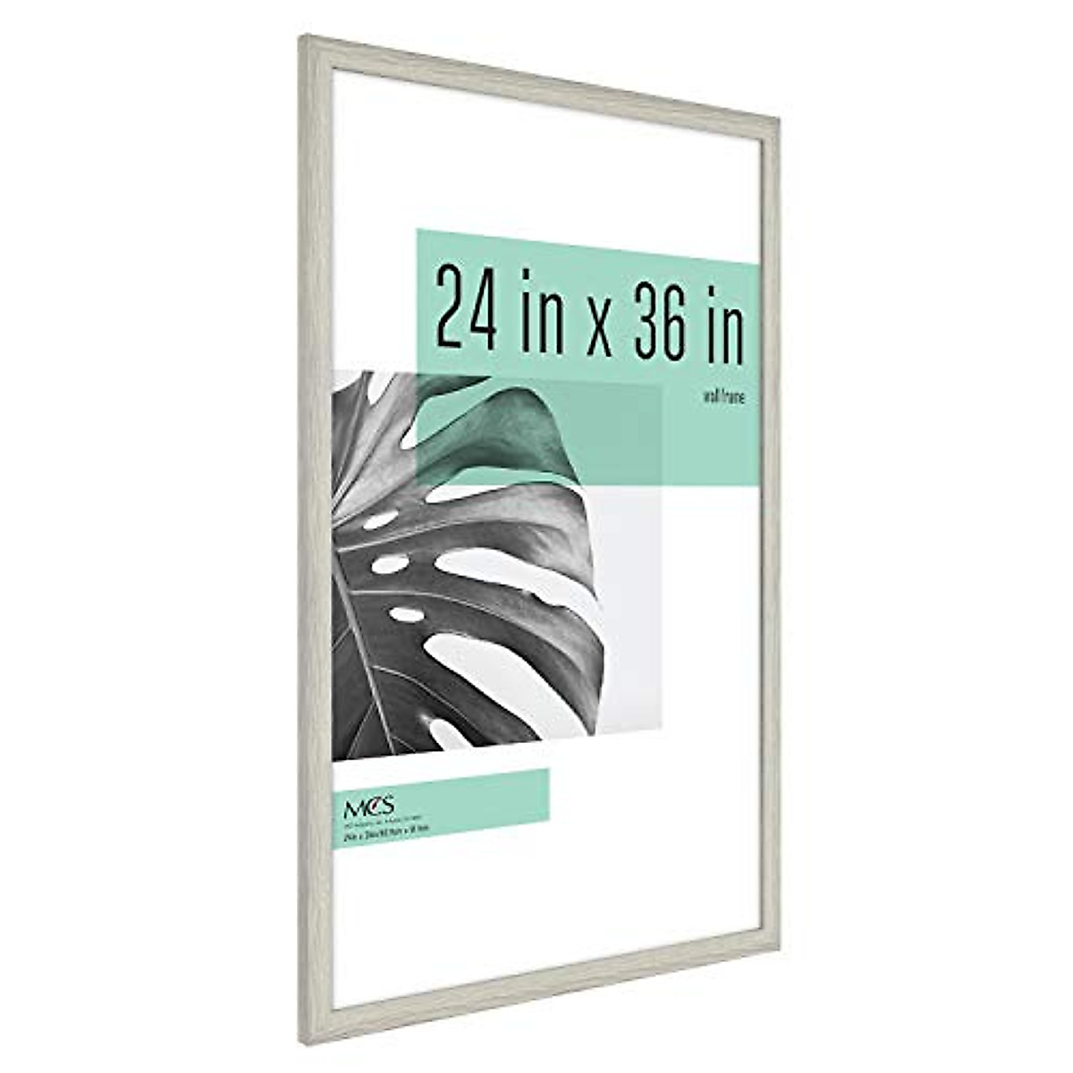MCS Studio Gallery 24x36 Poster Frame Gray Woodgrain, Vertical & Horizontal Wall Hanging Large Picture Frame for Photos, Posters & Art Prints (2-Pack)