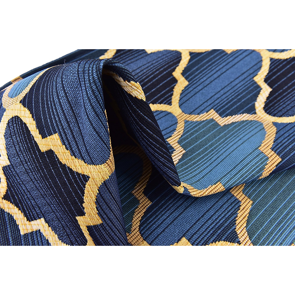 Unique Loom Outdoor Trellis Collection Area Rug - Eden Trellis (8' x 11' 4" Rectangle, Blue/ Beige)