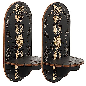 Amosfun 4 pcs Oil Supplies Bed Divination Wiccan Decorative Mount Room Decoration Phrase for Stone Crystals Stones Altar Phase Organizer Gems Wall Delicate Rustic Living Shelf Shelves