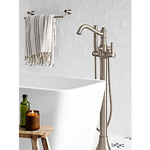 Moen 9025BN Belfield One-Handle Freestanding Floor Mount Tub Filler with Handshower, Brushed Nickel
