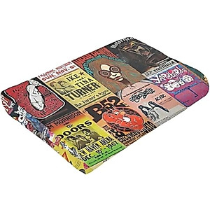 Jasongamo Rock Band Collage Flannel Blanket Lightweight Cozy Bed Blankets Soft Throw Blanket Fit Couch Sofa Suitable for All Season50 X40